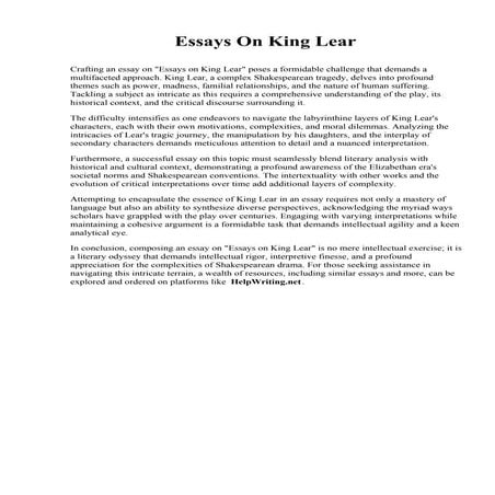 Essays On King Lear.pdf | Fiction | Books and Literature