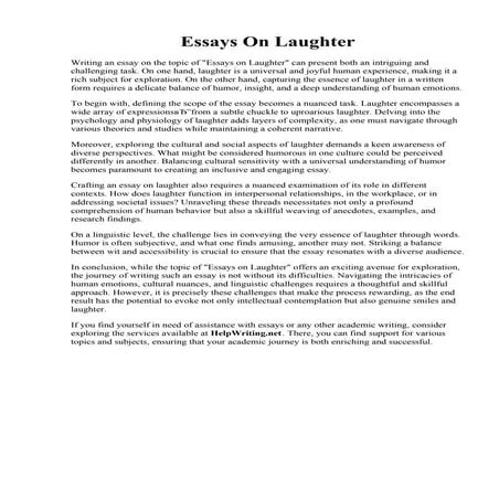 Essays On Laughter | PDF