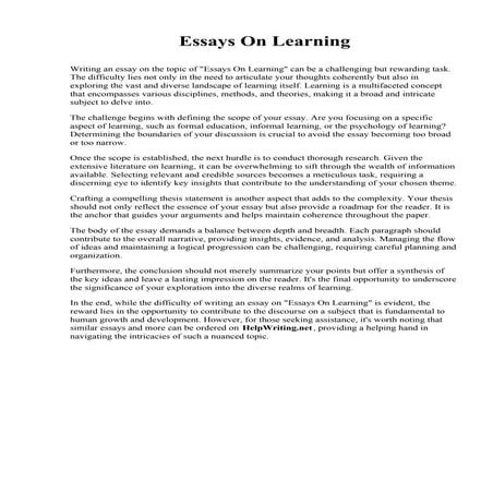Essays On Learning.pdf