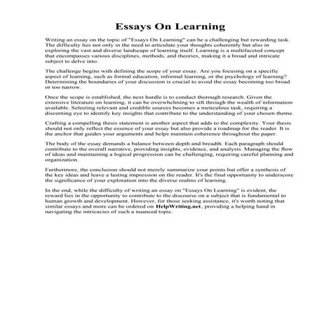 Essays On Learning. 015 Creative Essay Example Cover Thatsnotus | PDF
