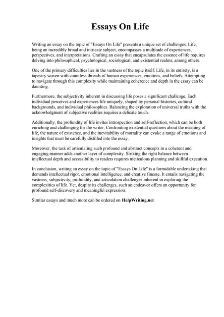 Sample Essay About Life.pdf