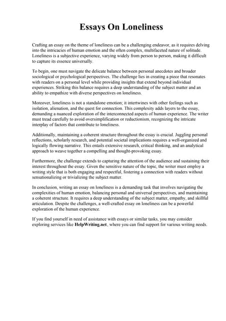 Essay On Loneliness.pdf