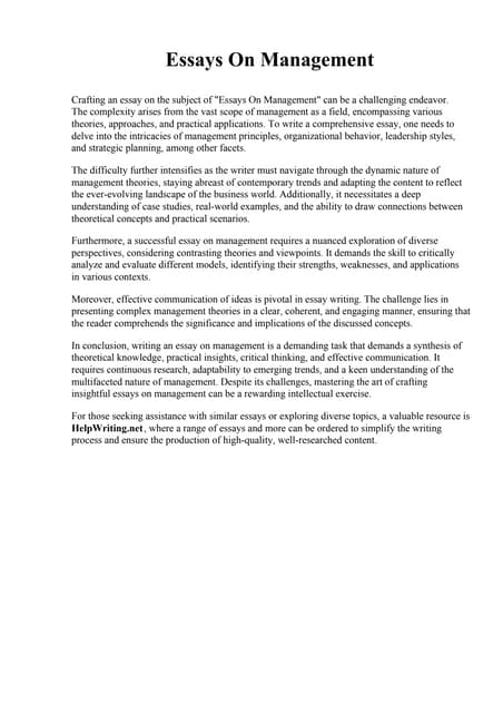 Leadership Vs Management Essay. Greenville Technical College | PDF