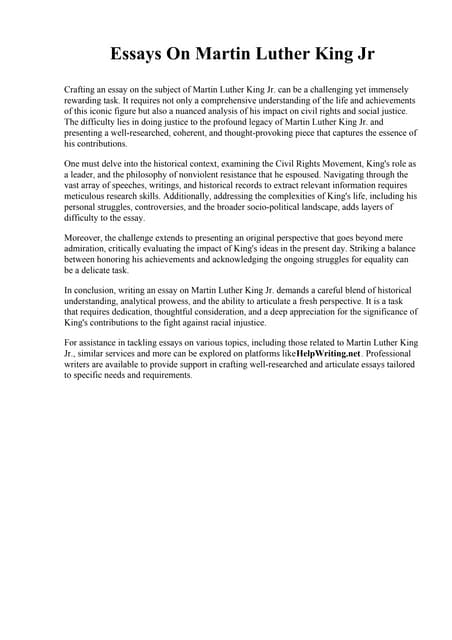 Martin Luther King Civil Rights Movement Essay.pdf | Civic affairs ...