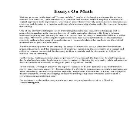 Essays On Math.pdf