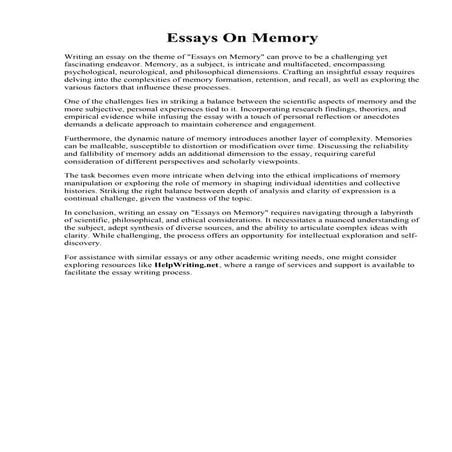 Essays On Memory.pdf