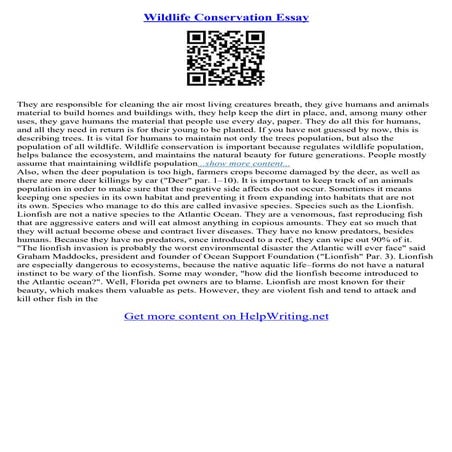 Wildlife Conservation Essay | PDF