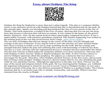 Essays On Oedipus The King | PDF