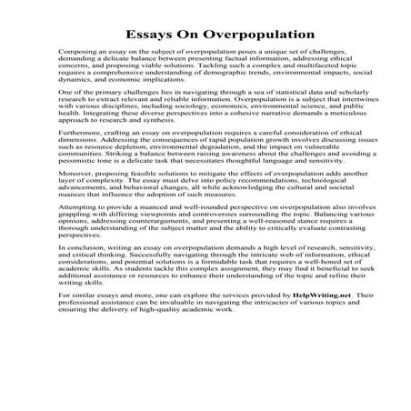 Essays On Overpopulation.pdf