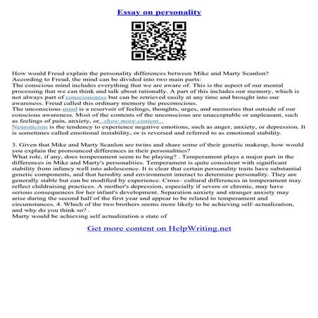 Essays On Personality | PDF