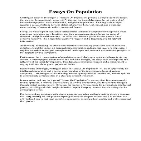 Essays On Population | PDF