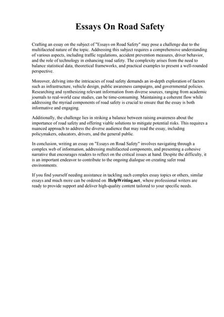 Safety Essay. Eastern Florida State College | PDF