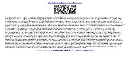 Schizophrenic Writing Samples