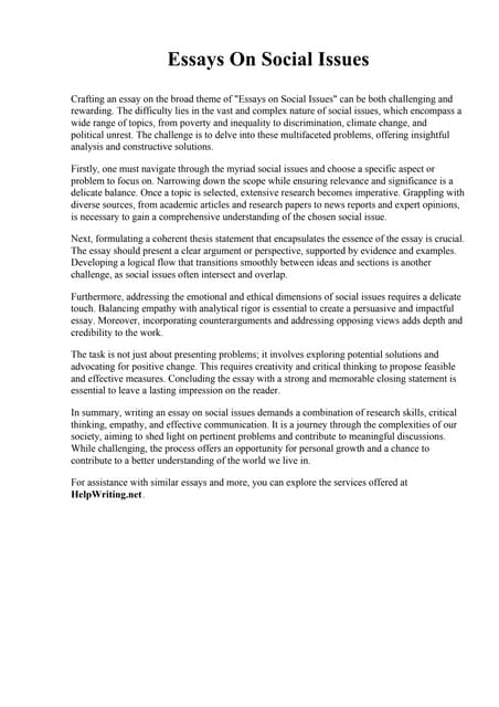Social Issue Essay.pdf | Education