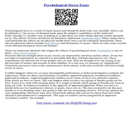 Essays On Stress | PDF | Diseases and Conditions | Medical Health