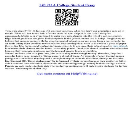 Essays On Student Life | PDF