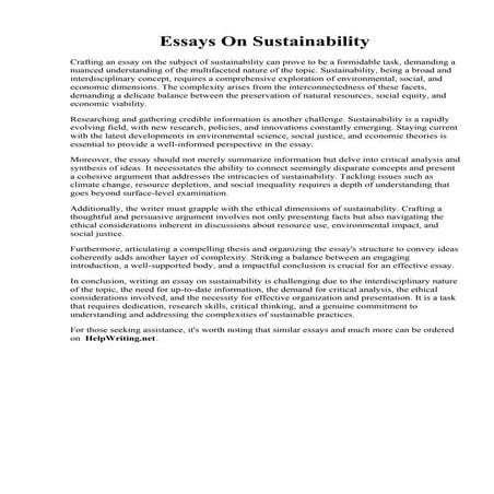 Essays On Sustainability. 500 Words Essay on Sustainable Development ...