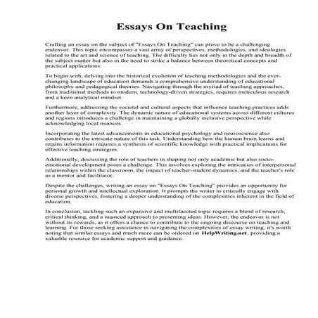 Essay On Teaching.pdf