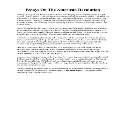 Essays On The American Revolution | PDF
