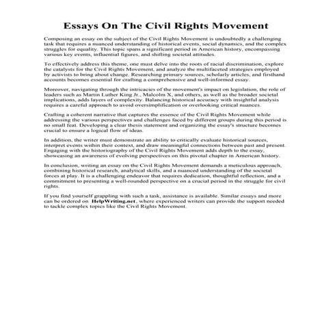 Essays On The Civil Rights Movement | PDF