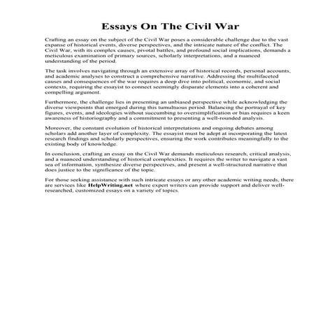 Essays On The Civil War. Civil War Books and Authors: Hewitt amp ...