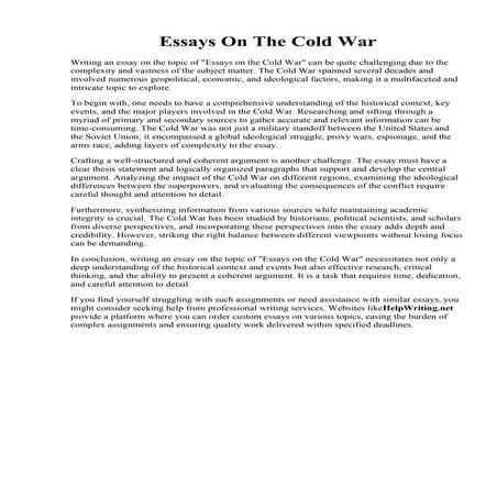 Essays On The Cold War.pdf