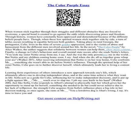 Essays On The Color Purple | PDF