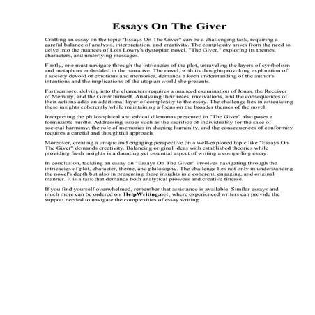 Essays On The Giver.pdf