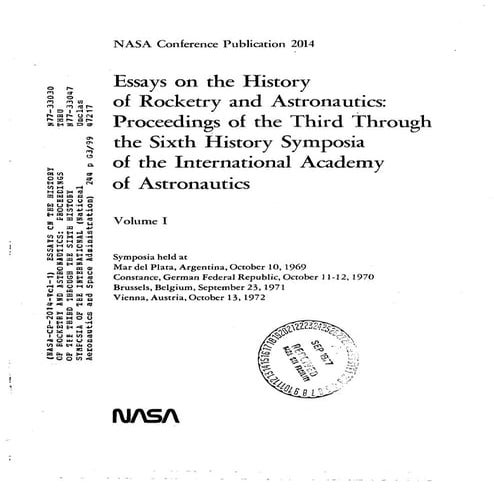 Essays On the History of Rocketry and Astronuatics - NASA Conference ...