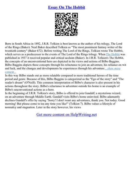 The Hobbit questions and answers chapter 1 | DOCX | Fantasy | Genres