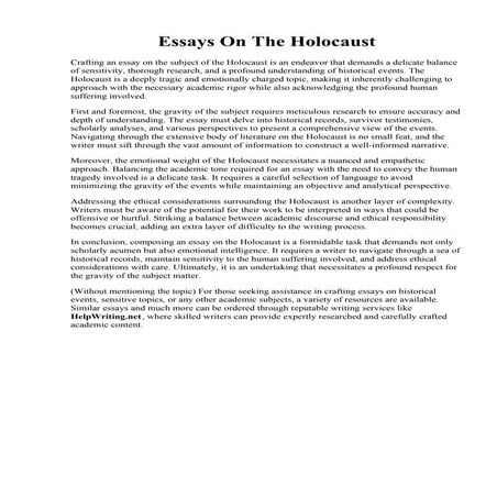Essays On The Holocaust. Admitting the Holocaust: Collected Essays by ...