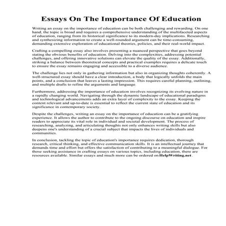 Essays On The Importance Of Education.pdf