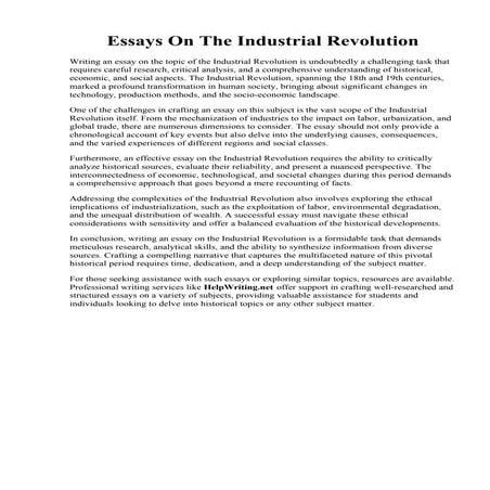 Essays On The Industrial Revolution | PDF | Classic Cars | Auto Type