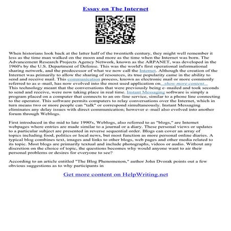 The Internet Essay | PDF