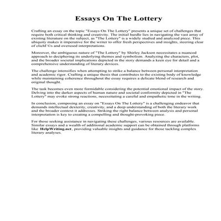Essays On The Lottery.pdf