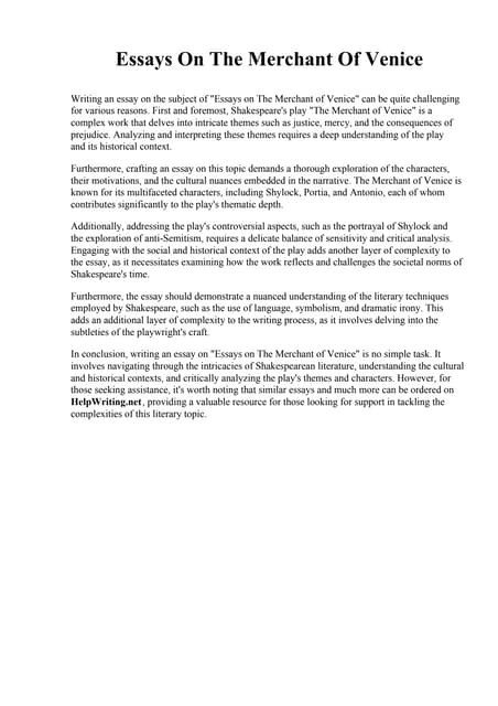 Merchant Of Venice Essay Topics.pdf