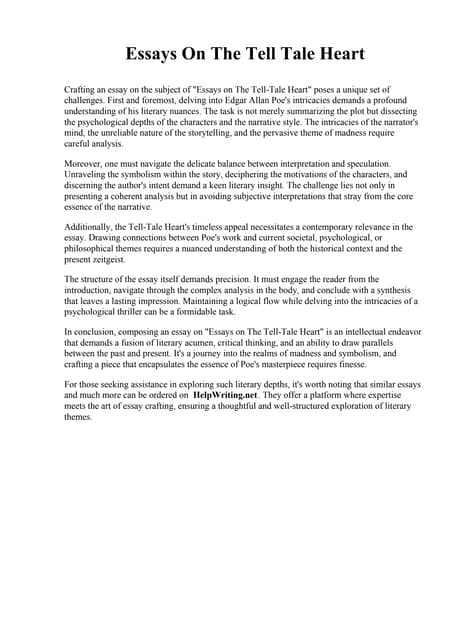 Tell Tale Heart Essay.pdf | Poetry | Books and Literature