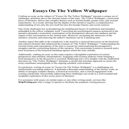 Essays On The Yellow Wallpaper.pdf