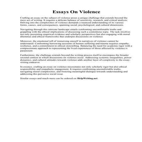 Essays On Violence | PDF