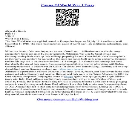 Essays On World War 1 | PDF