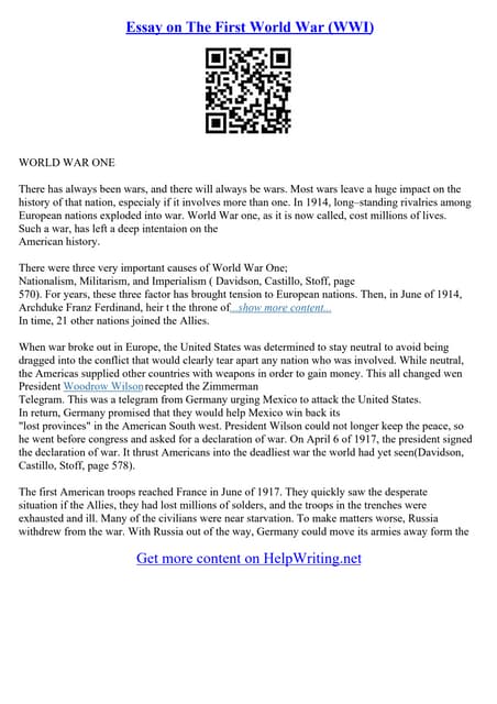 World War 1 Essays | PDF