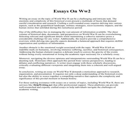 Essays On Ww2.pdf | War and Conflicts