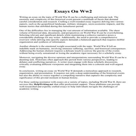 Essays On Ww2 | PDF