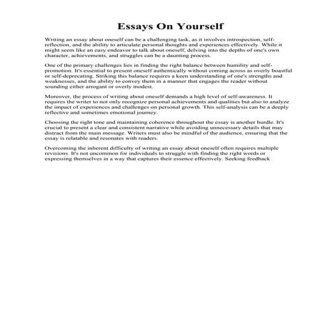 Essays On Yourself. 003 Examples Of Essay About Myself Sample ...