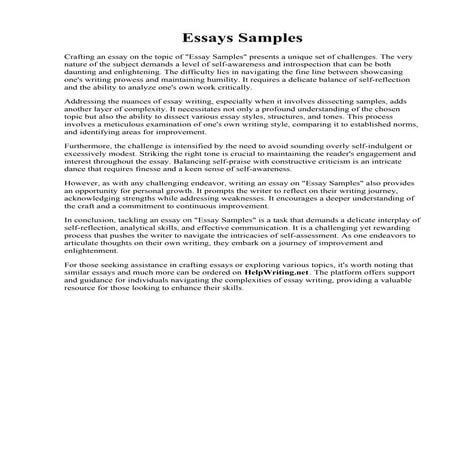 Essays Samples | PDF