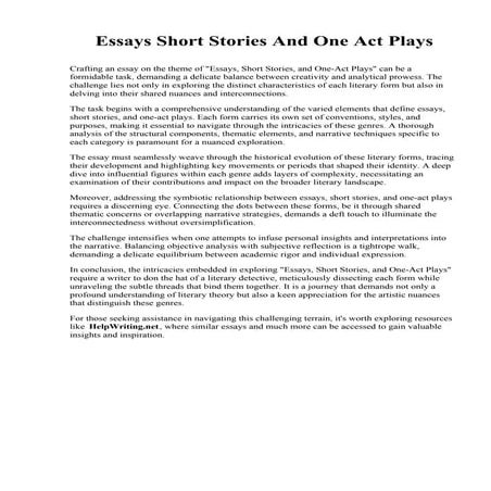 Essays Short Stories And One Act Plays.pdf
