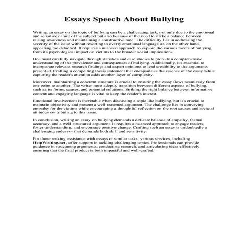 Essays Speech About Bullying.pdf