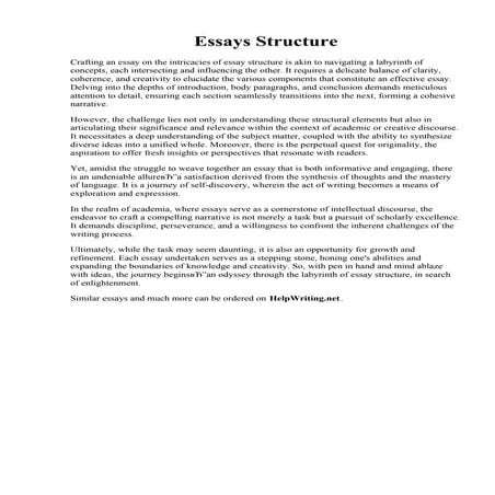 Essays Structure | PDF