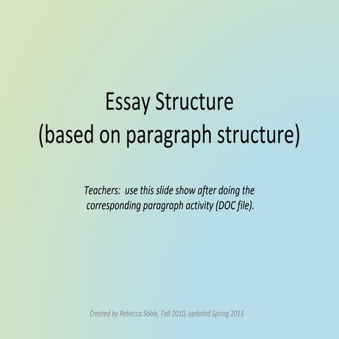 Essay structure introduction | PPT