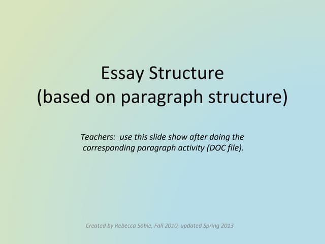 Essay structure | PPTX